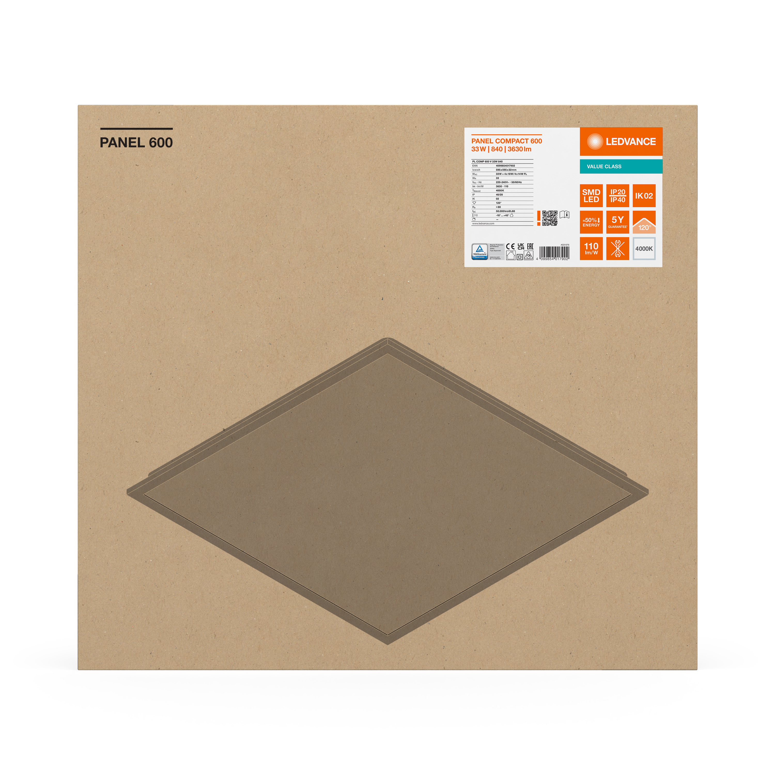 PL COMP 600 V 33W 840 | PANEL COMPACT 600 | LEDVANCE